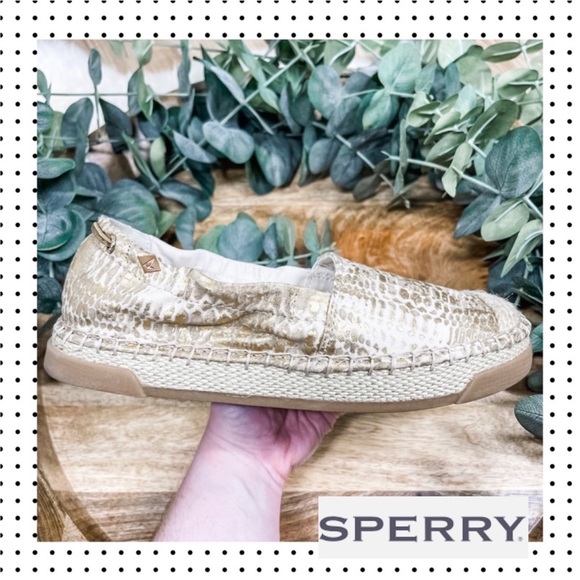 Sperry | Shoes | Sperry Laurel Reef Gold Espadrille Slipon Shoes 7 ...